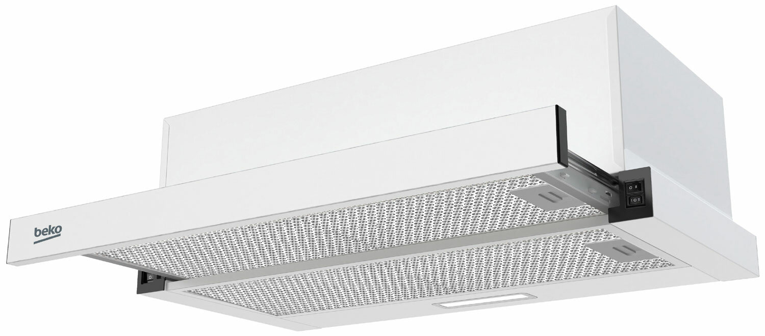 Вытяжка Beko BHNT613R4CW, 3 скорости, механическое управление, белый