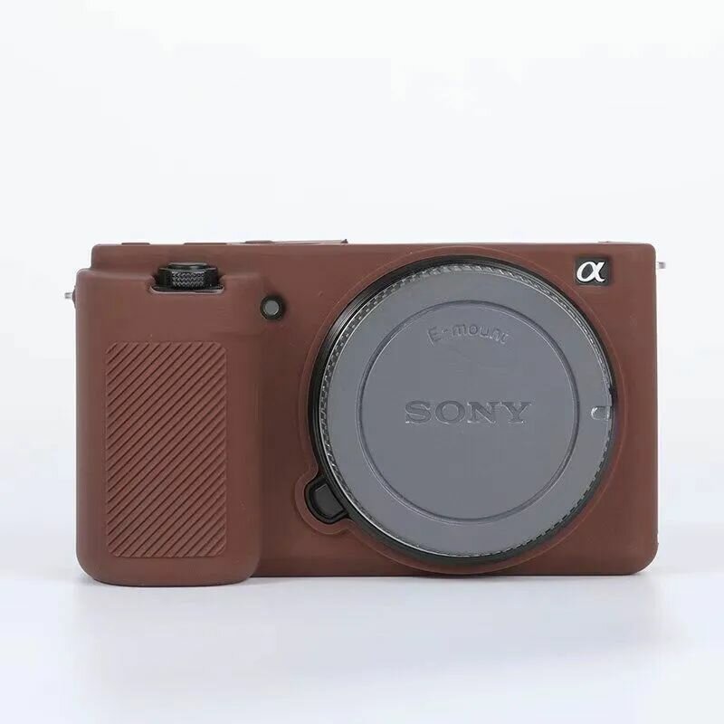 Силиконовый чехол для фотоаппарата Sony ZV-E10 ZVE10 коричневый