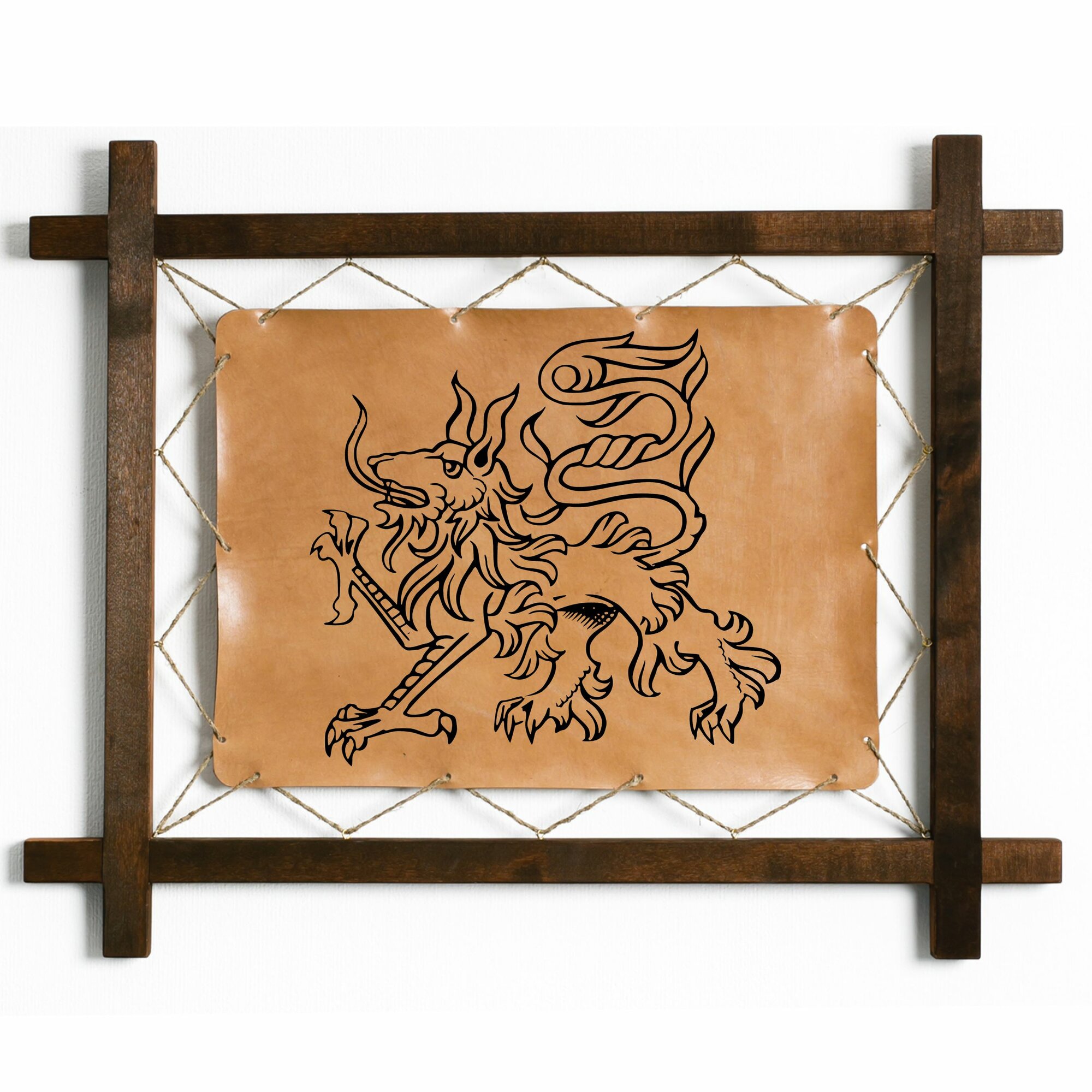 Картина интерьерная из кожи "Альфин", BoomGift