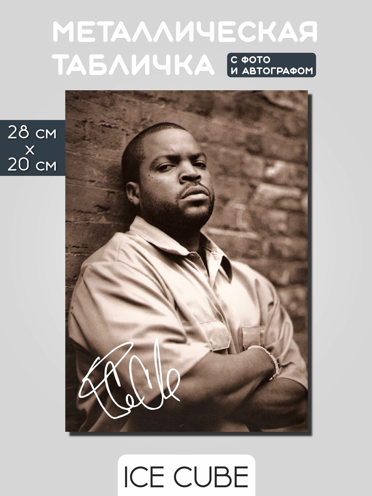 Фото и автограф на металле Ice Cube