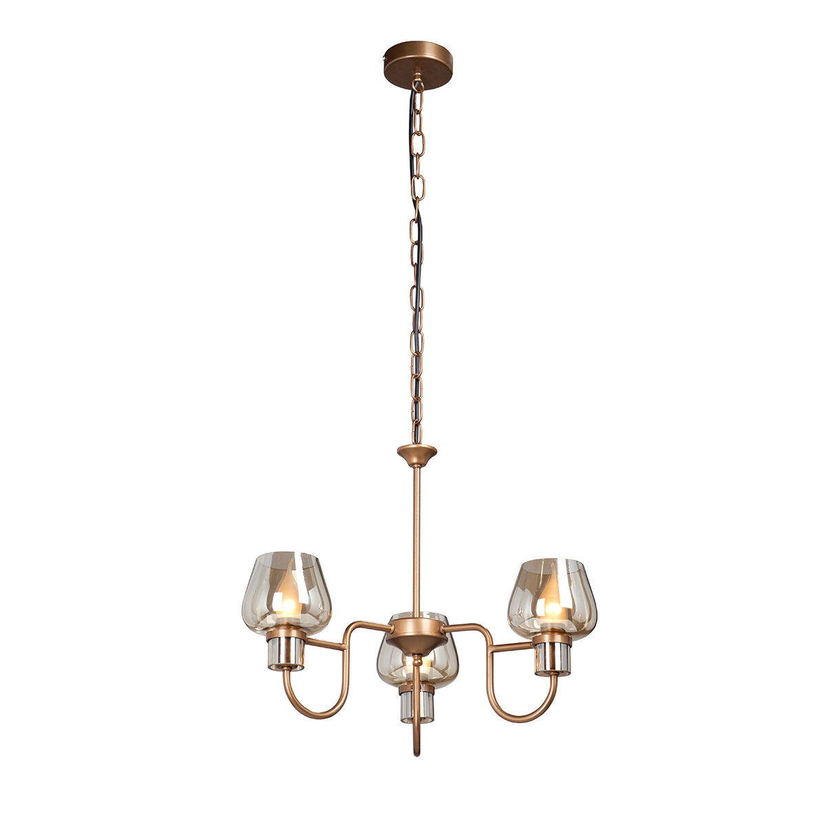 Люстра подвесная Vitaluce V4834-7/3, 3 лампы, E14 макс. 40Вт, 9м2, цвет светлая медь. %Распродажа!%