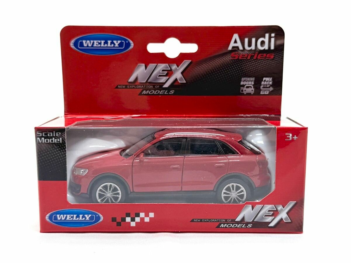Машинка Welly Audi Q3 (2013), красный, 1:38, арт.43666W