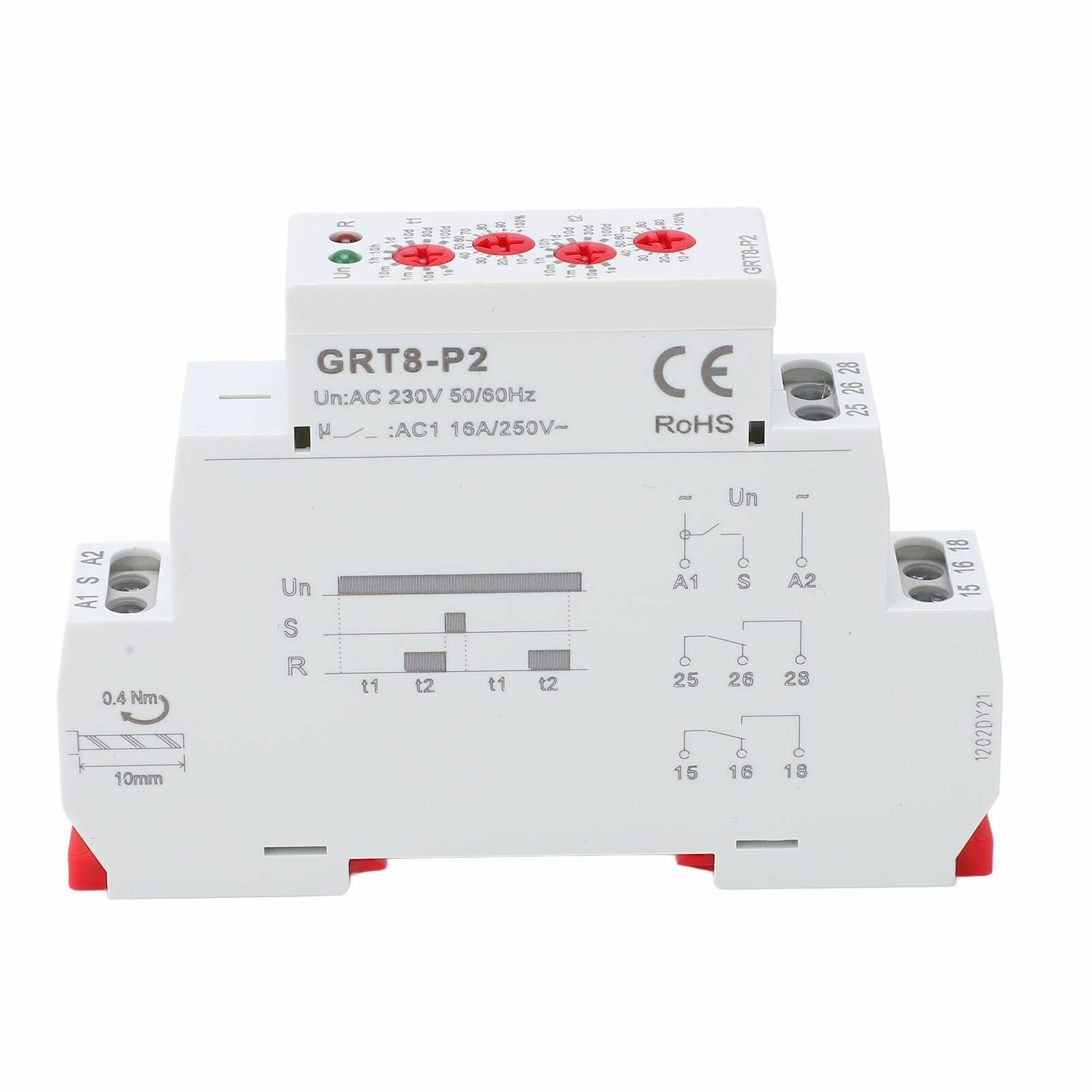 Реле времени на рейке, импульсный выход, 230В, индикатор