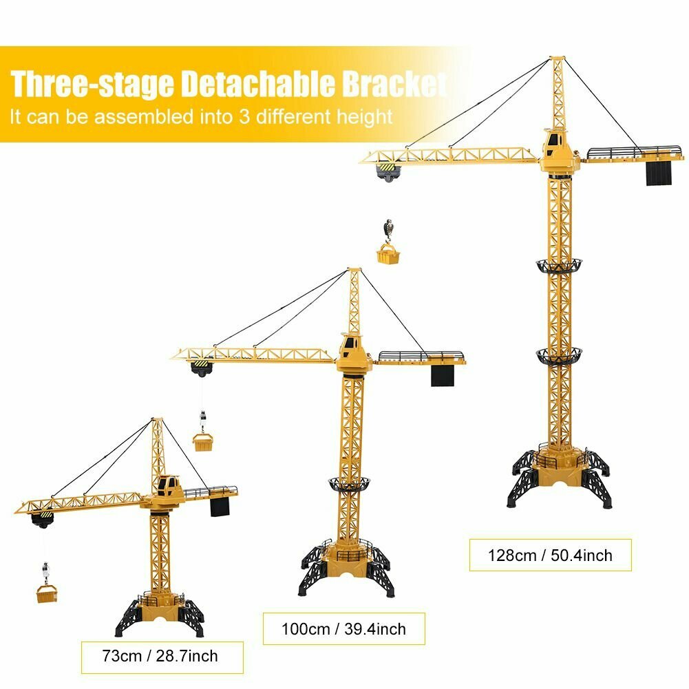 2,4 ГГц 6-канальный радиоуправляемый башенный кран, имитация звуковой техники, игрушка-грузовик без защитного шлема