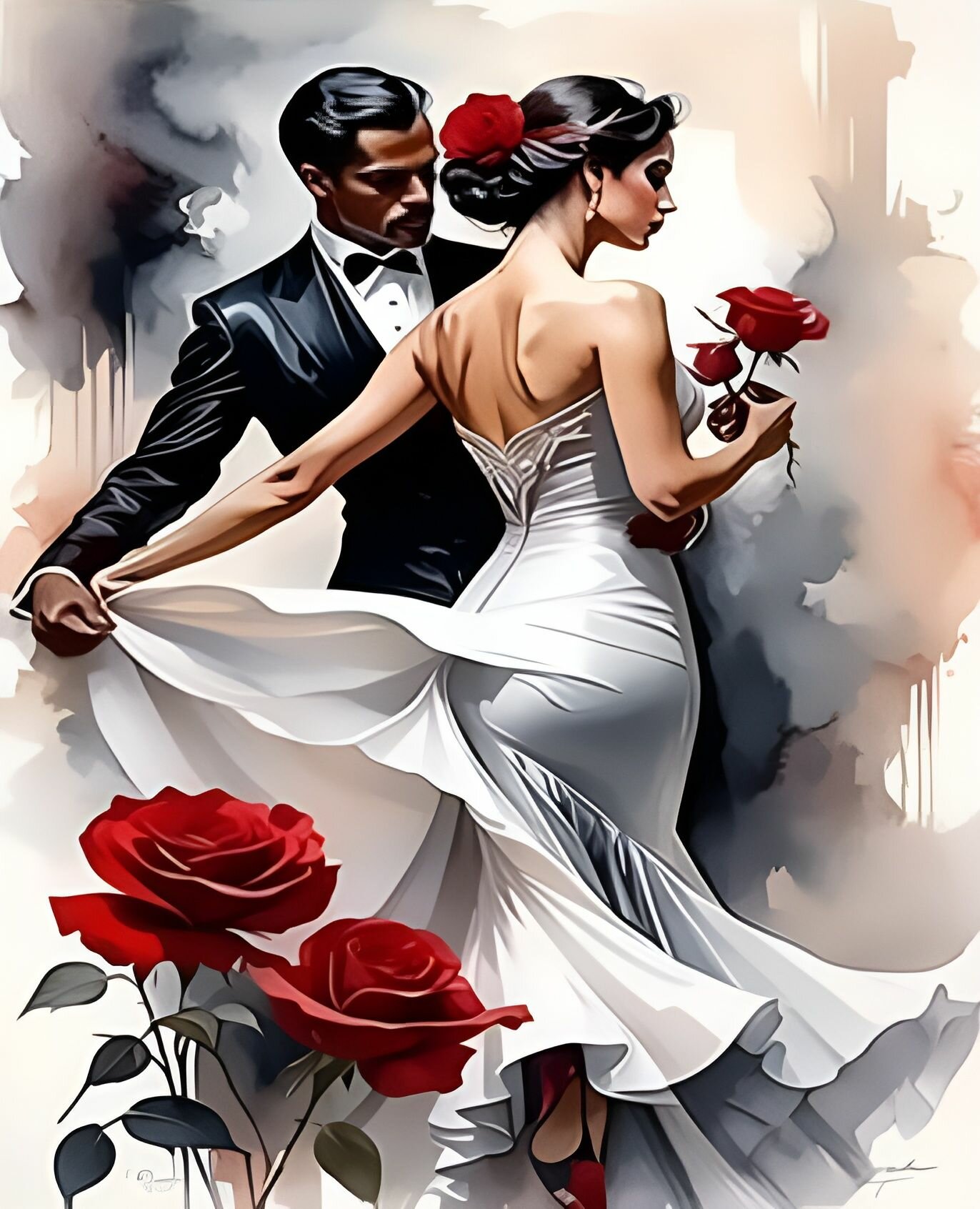 Картина раскраска по номерам на холсте 40*50 см "Страстное танго"