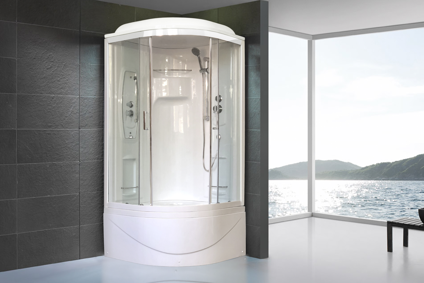 Душевая кабина RB 100NRW-T (прозрачное) 100x100x217 без гидромассажа