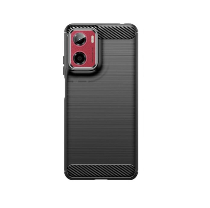Чехол панель-бампер MyPads «Carbon» из тончайшего и прочного силикона для Motorola Moto G05 с матовой отделкой «под карбон», черный MyPads