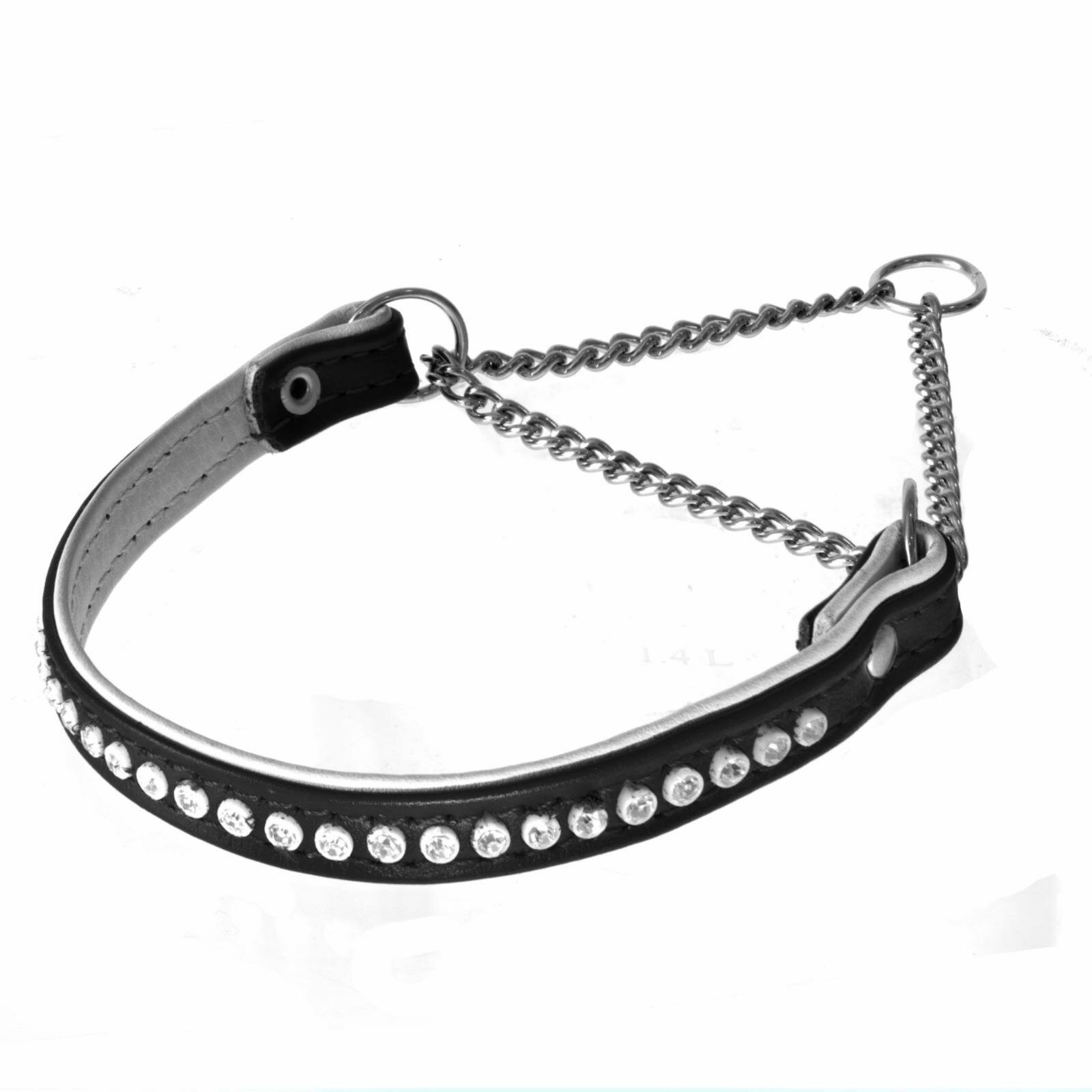 Удавка с прозрачными стразами "Классика", черная