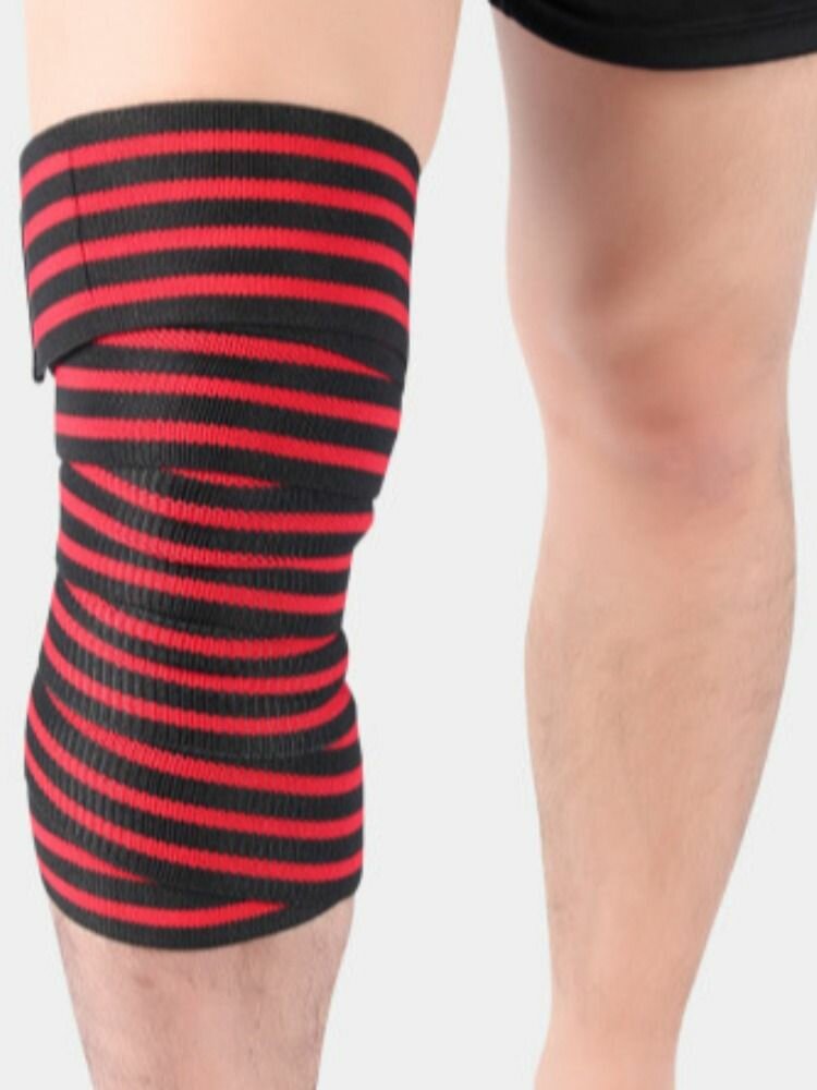 Эластичный бинт наколенник протектор для приседаний пауэрлифтинга, фитнес-тренировки-180 x 8 см 1шт не пара