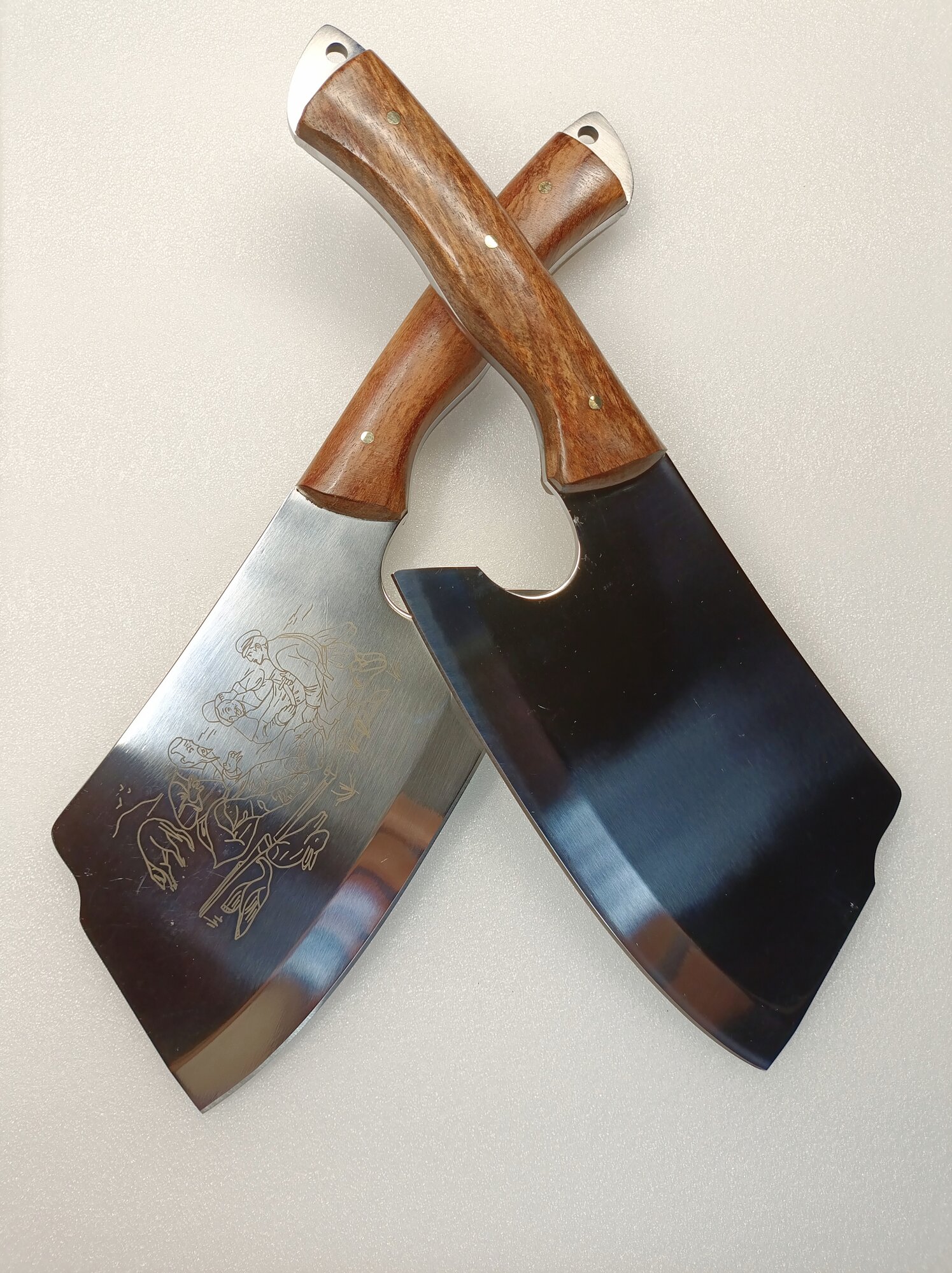 Нож топорик кухонный Привал нержавеющая сталь 65х13 дерево орех