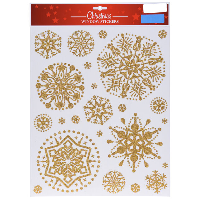 Наклейки для окон Снежинки - Золотистая Элегия 30*42 см, Koopman, BCC040630-2