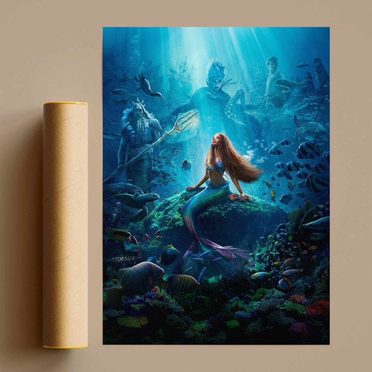 Постер Ариэль 50х70 см без рамы/ Ariel, Русалочка/ Плакат для интерьера, в подарок