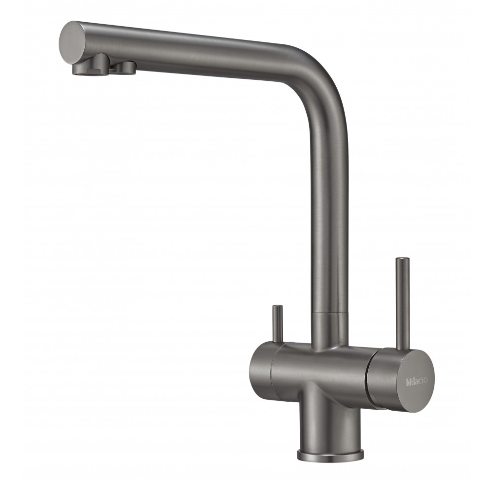 Смеситель для кухни Milacio Ultra 558 MCU.558. GM сталь воронёная