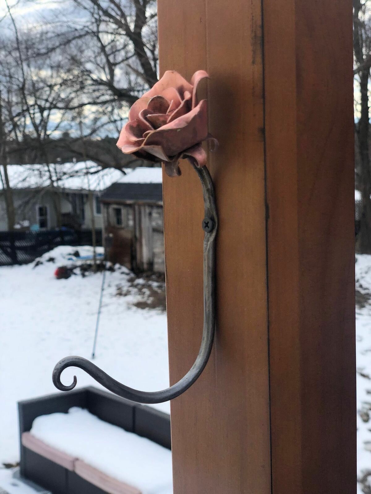 Крючок настенный кованая роза без покраски крюк на стену