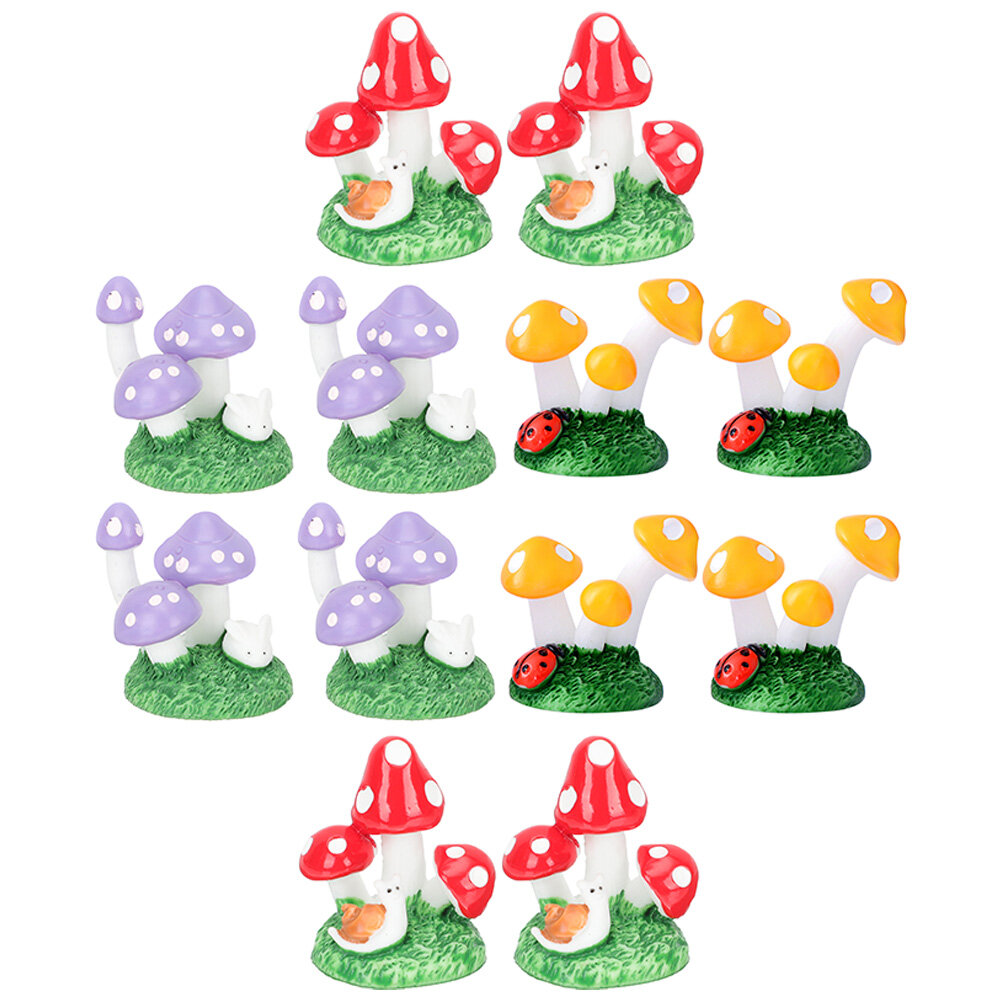Оформление Мини-Сада с Помощью Декоративных Грибочков Набор 3.4X2.7X2.2Cm