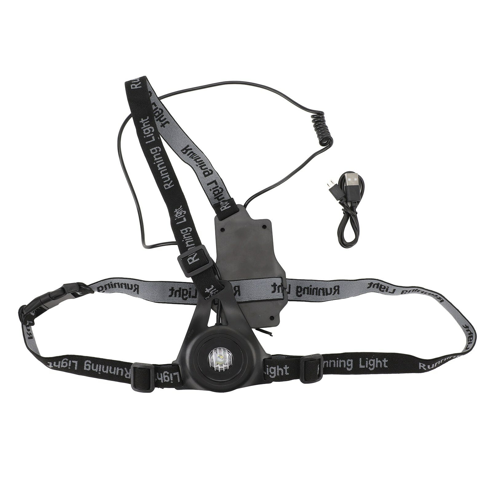 Нагрудный фонарь для ночного бега на открытом воздухе, 550 мАч, перезаряжаемый через USB, подходит для кемпинга, походов и бега трусцой.