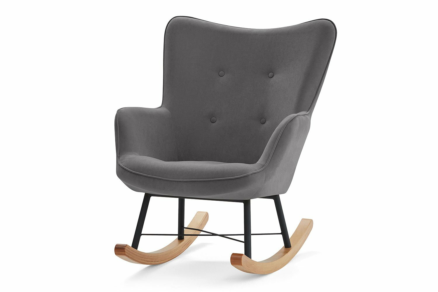 Кресло-качалка SCANDICA Лофт Деймос, 72х94х81 см, обивка велюр, цвет серый