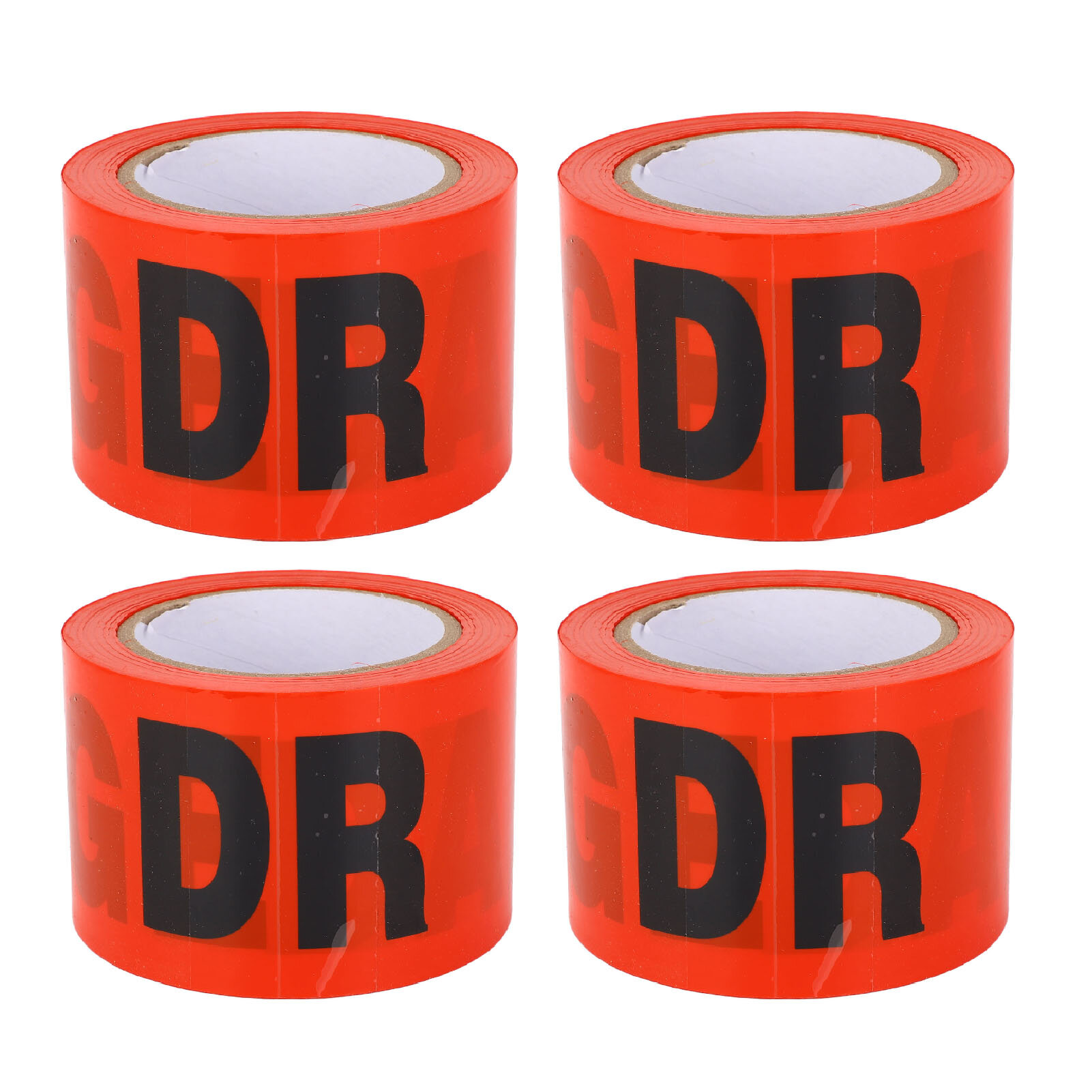 4 шт. полиэтиленовая предупредительная лента, неклейкая, с высокой видимостью, стойкий цвет, красная, для обозначения опасности на строительных площадках и в опасных зонах.