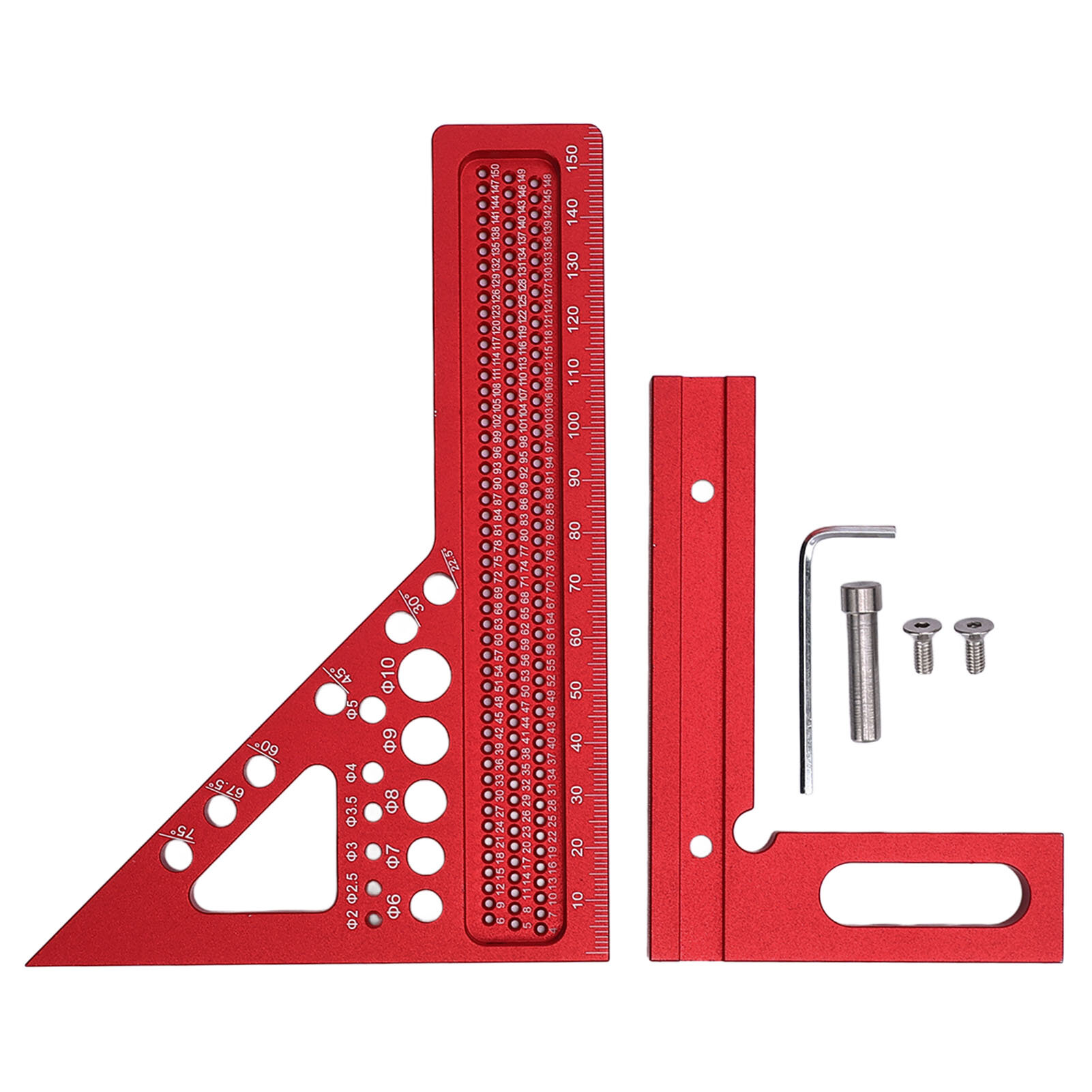 Набор многофункциональных деревянных треугольных линеек из алюминиевого сплава, компактный столярный угольник, разметочный инструмент.