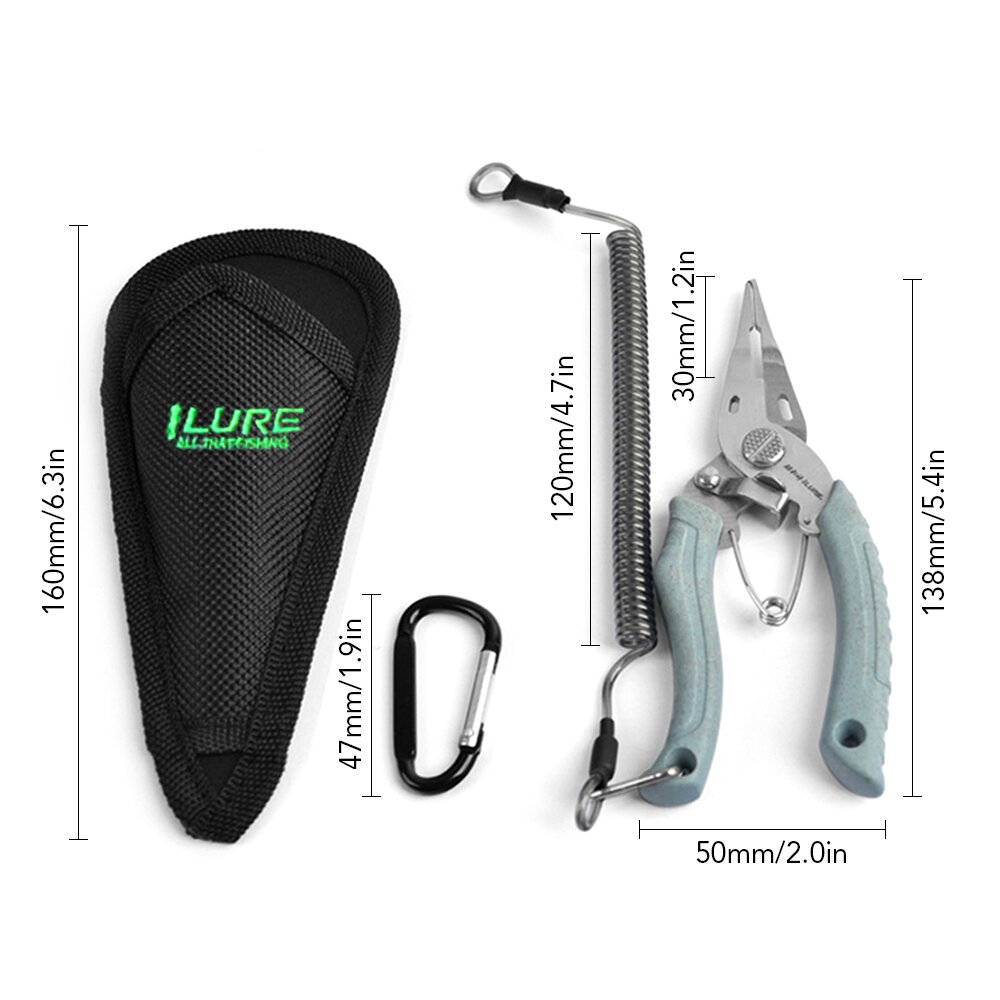 Многофункциональные рыболовные клещи из нержавеющей стали с ножницами, кусачками, съемником крючка,