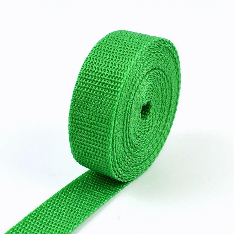 Meetee полипропиленовая нейлоновая лента 20-50 мм 5 метров Зеленый, Green, 25mm