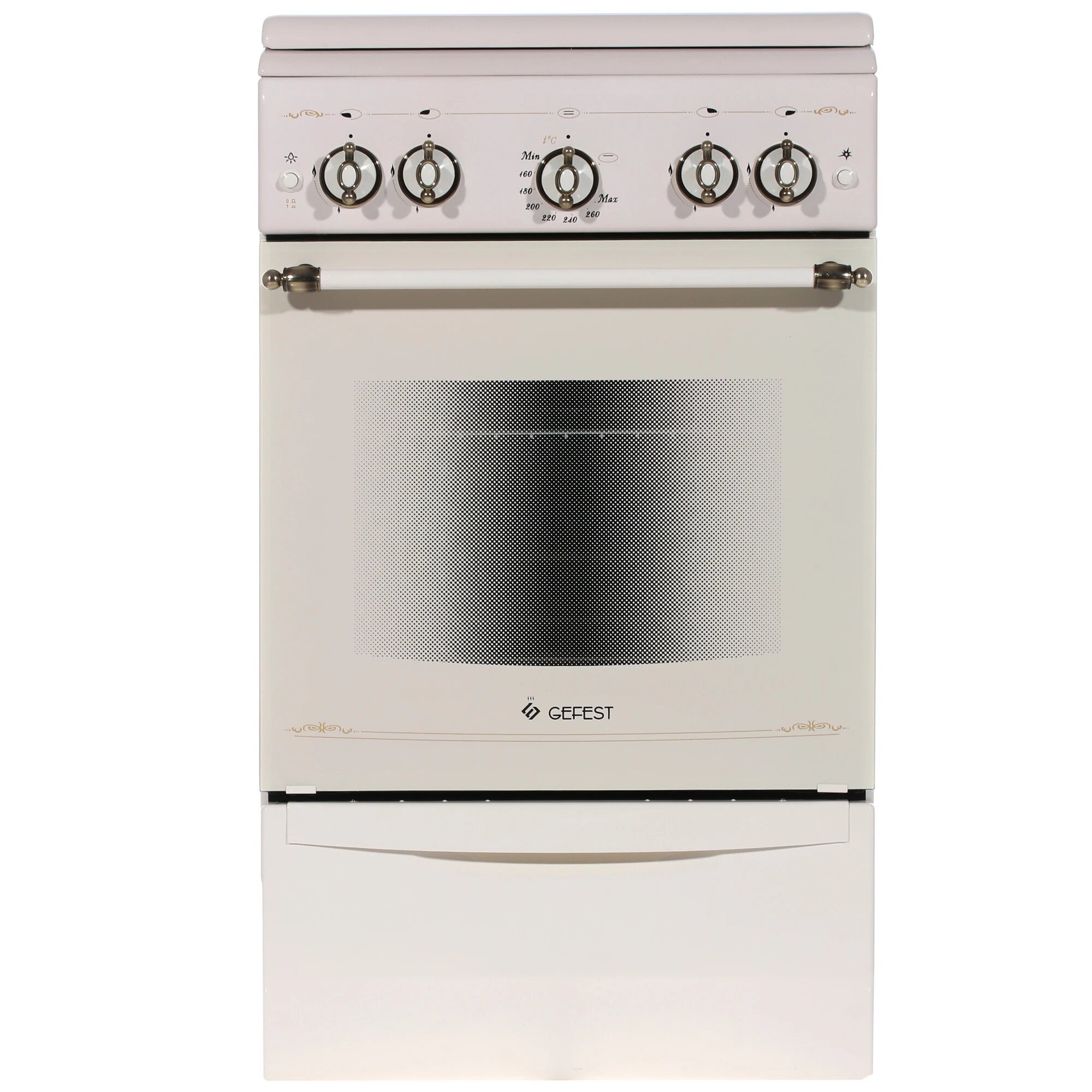 Газовая плита Gefest ПГ 5100-02, бежевая, 4 конфорки, духовка, электроподжиг