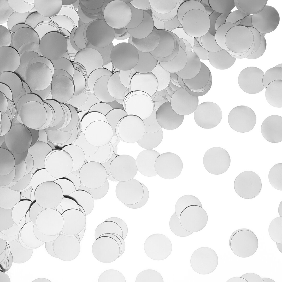 Конфетти Волна веселья Фольга круг серебро хром 2 см 50 г
