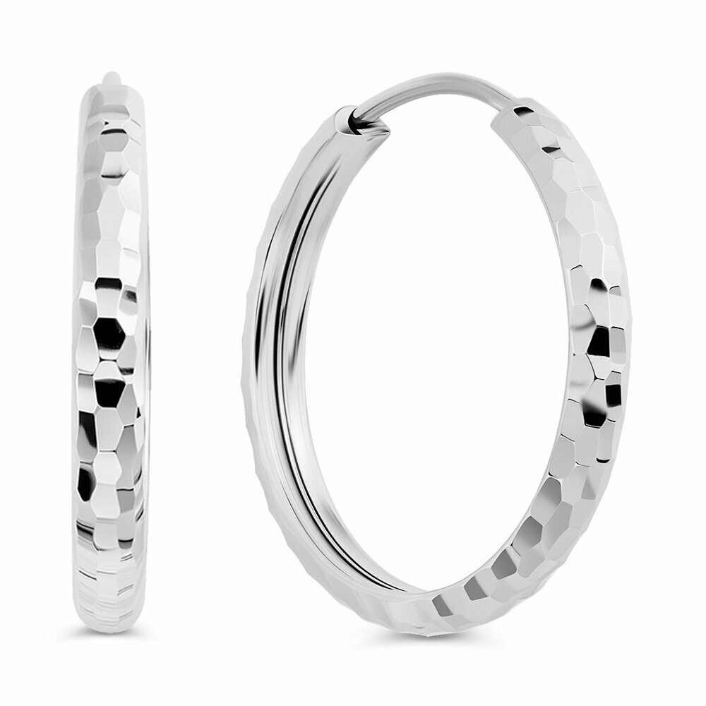 Серьги конго, серебро, 925 проба, родирование