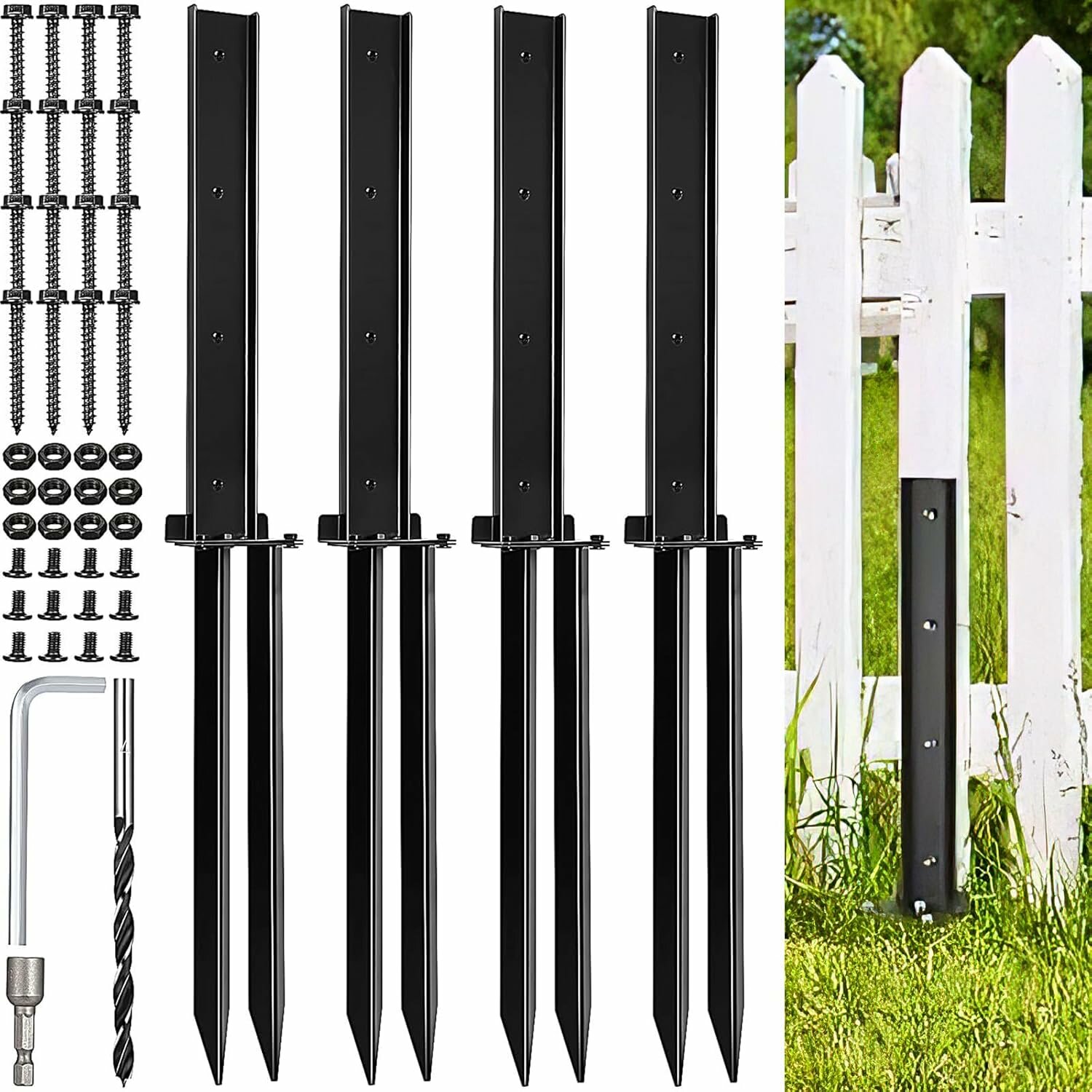 4-х упаковка анкеров для столбов забора