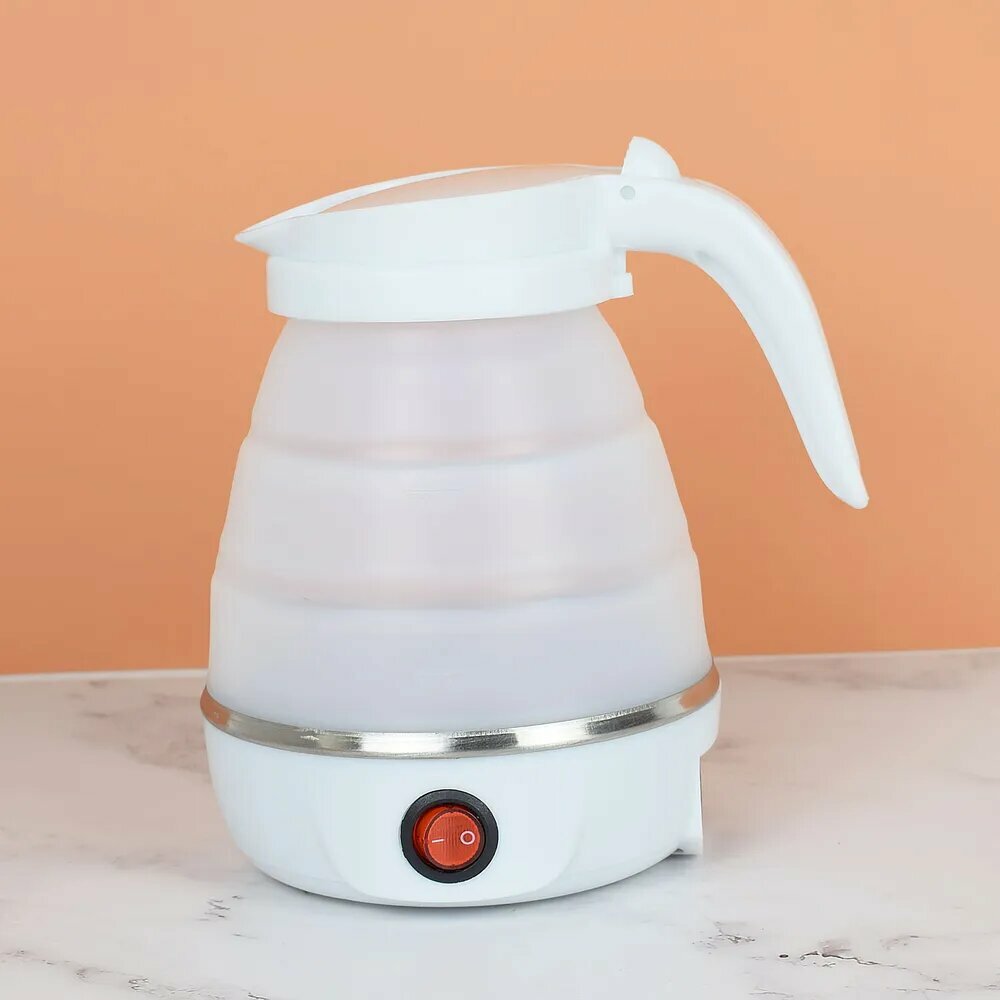 Набор с электрическим чайником Силиконовый складной чайник, белый