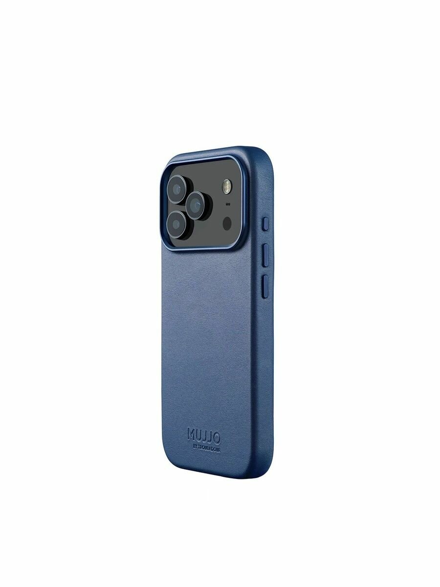 Чехол кожаный Mujjo на iPhone 17 Pro Max, синий
