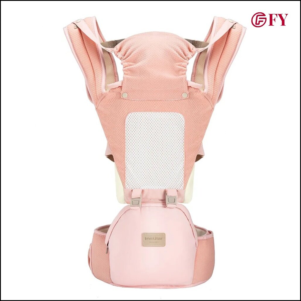Переноска-кенгуру Insular, для новорожденных, эргономичная, нагрузка до 20кг, розовая
