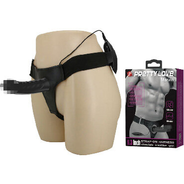 Baile Pretty Love Marvin, черный Страпон с вибрацией и пультом ДУ