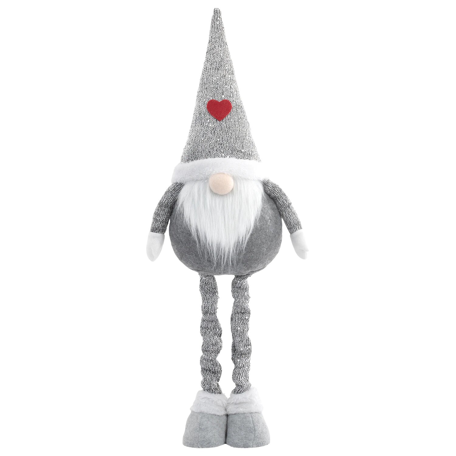 Украшение новогоднее интерьерное 70 см "Гном Милаш", телескопические ножки, полиэстер, золотая сказка, 592521