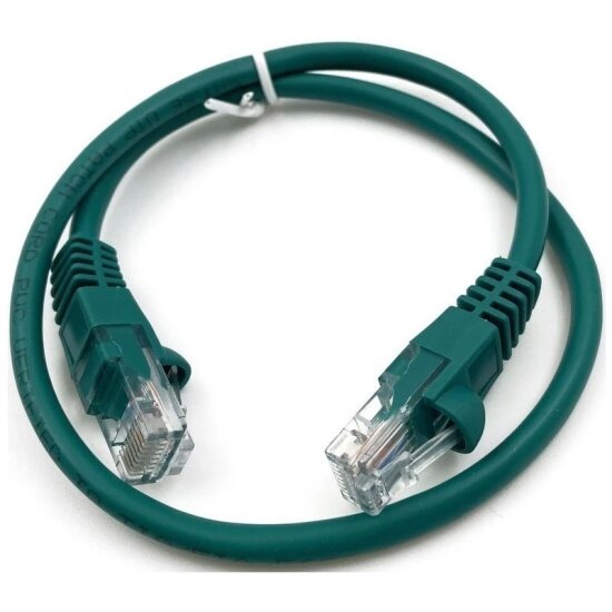 Патч-корд Buro UTP-5E-1M-GR UTP 4 пары cat.5E CCA molded 1м зеленый
