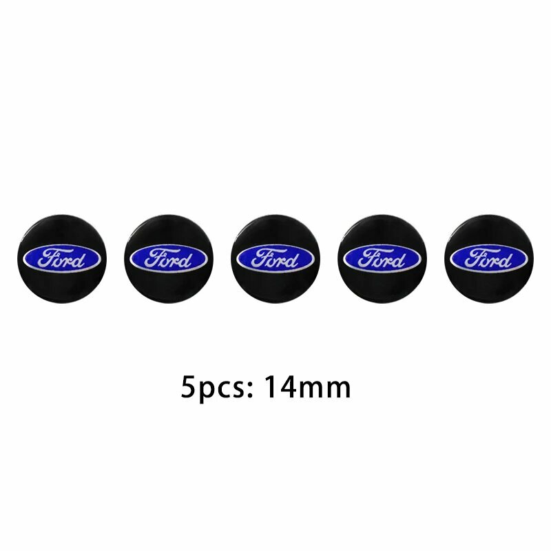 14 мм наклейка с логотипом ключа управления автомобиля, аксессуар для Ford Kuga Transit Ecosport ESCORT Fiesta Mk7 Focus Ranger Mondeo Mustang Transit 5pc