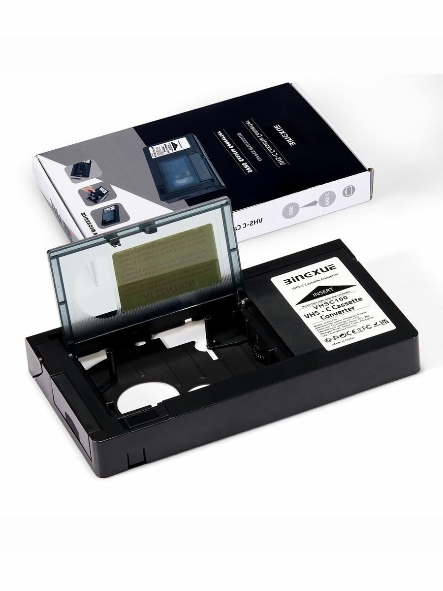 Конвертер кассет VHS-C JVC, для JVC/RCA/Panasonic VHS, черный матовый