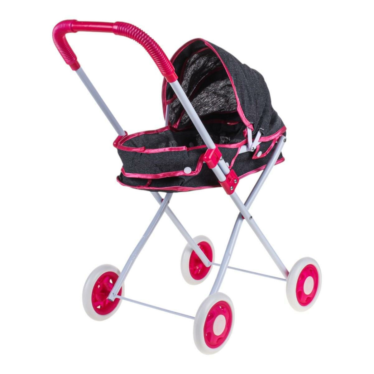 Коляска для куклы лежачая 57см, складная, металл/пластик/текстиль, микс цветов