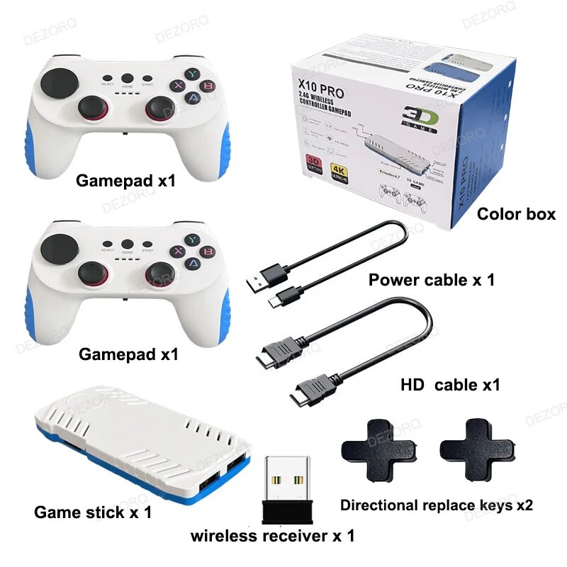 128G X10 PRO GameStick 4K HD TV Игровая консоль 3D-игры 40 + симуляторы S905 x 3 Ретро-игры Двойной контроллер 2,4G
