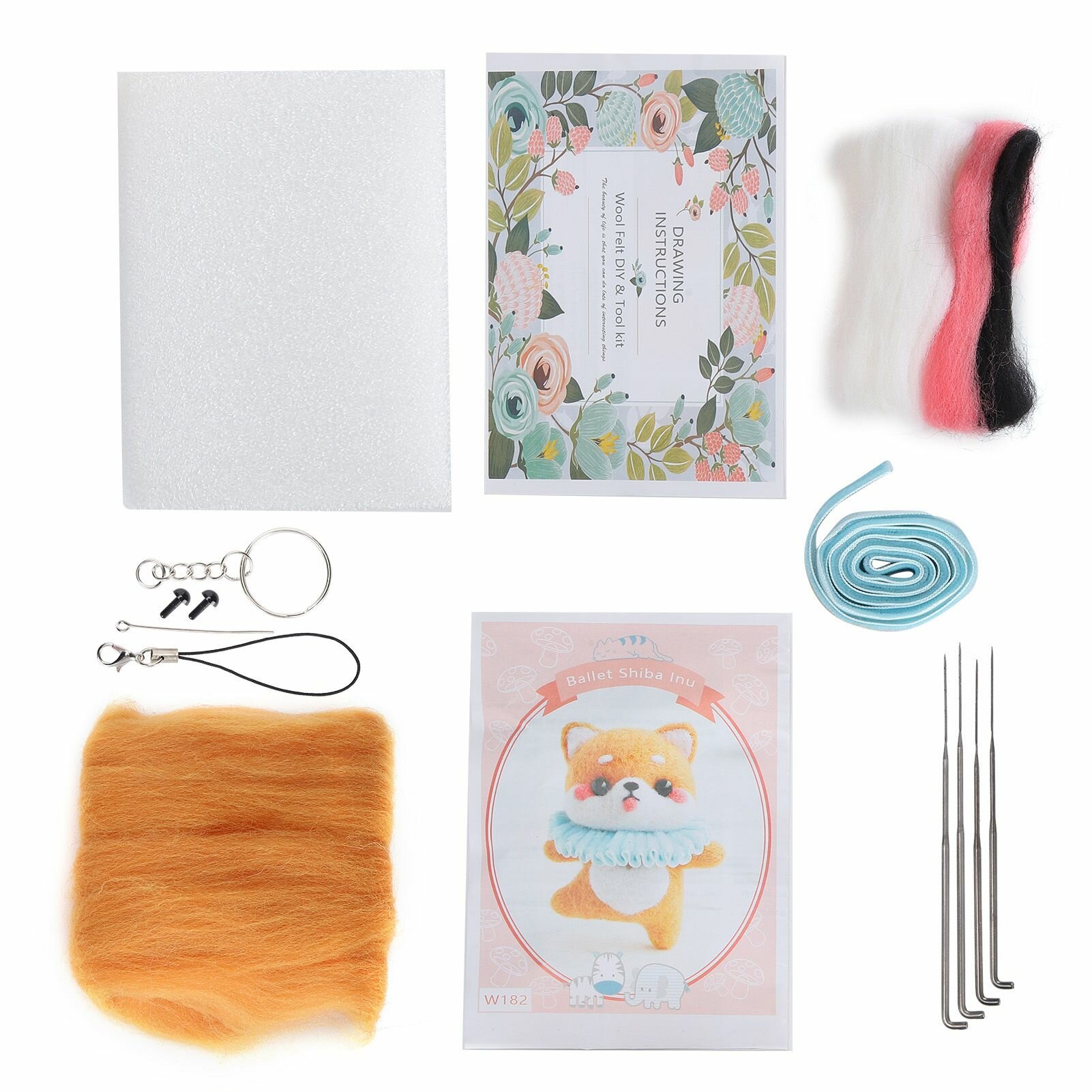 Набор для валяния игл, шерсть, химическое волокно, сделай сам, игрушка ручной работы с животными, художественные поделки для начинающих (182 #, балетный чай-чай)