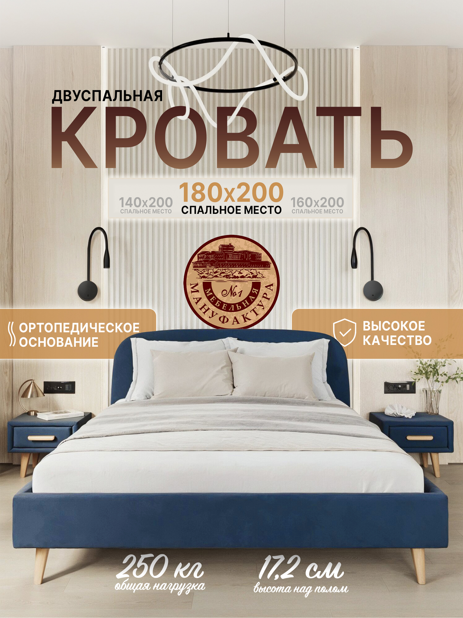Кровать Майя 180х200 Двуспальная