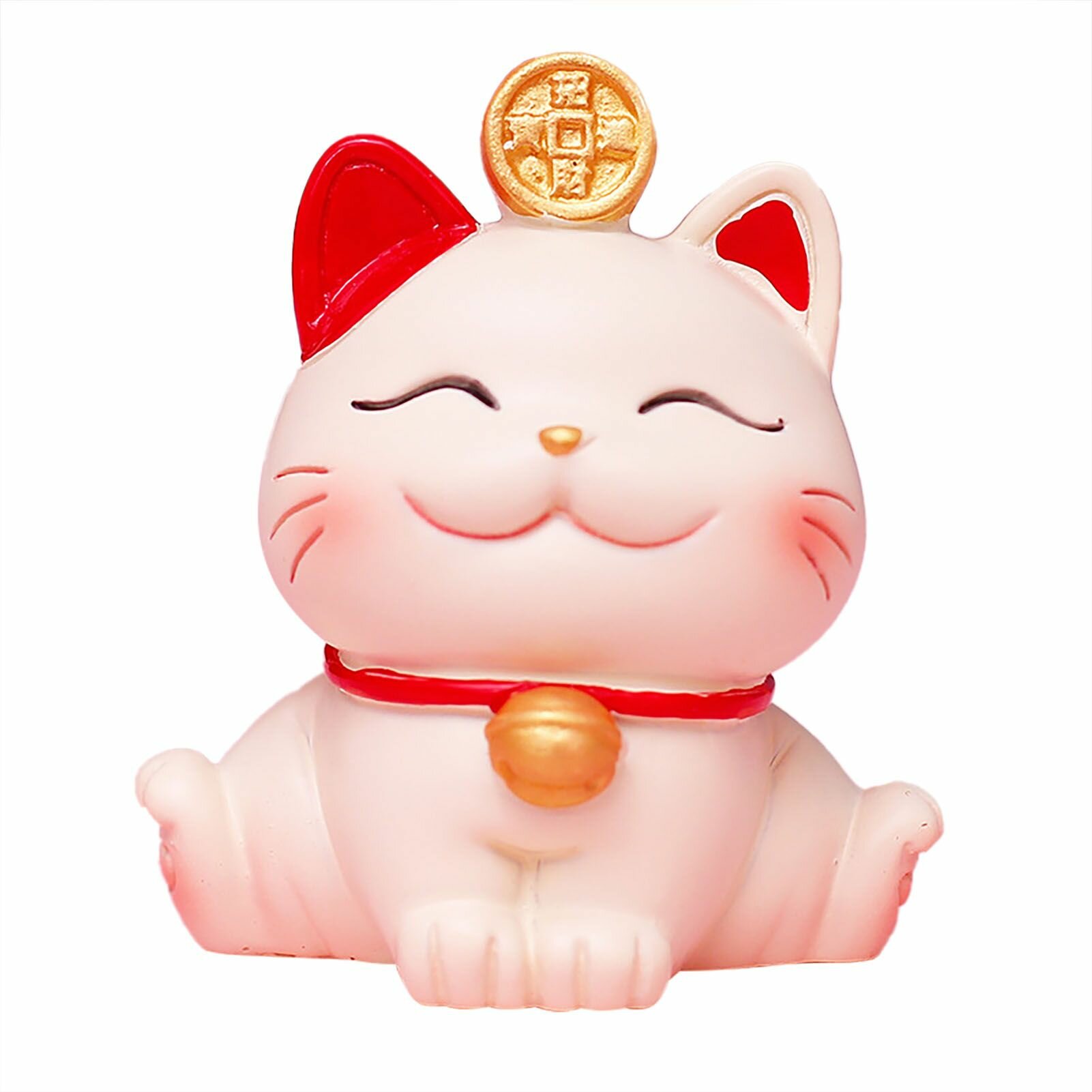 Украшение Fortune Cat Lucky из синтетической смолы для декора домашней гостиной, SJ0001, 4-дюймовая маленькая статуя для стола или полки