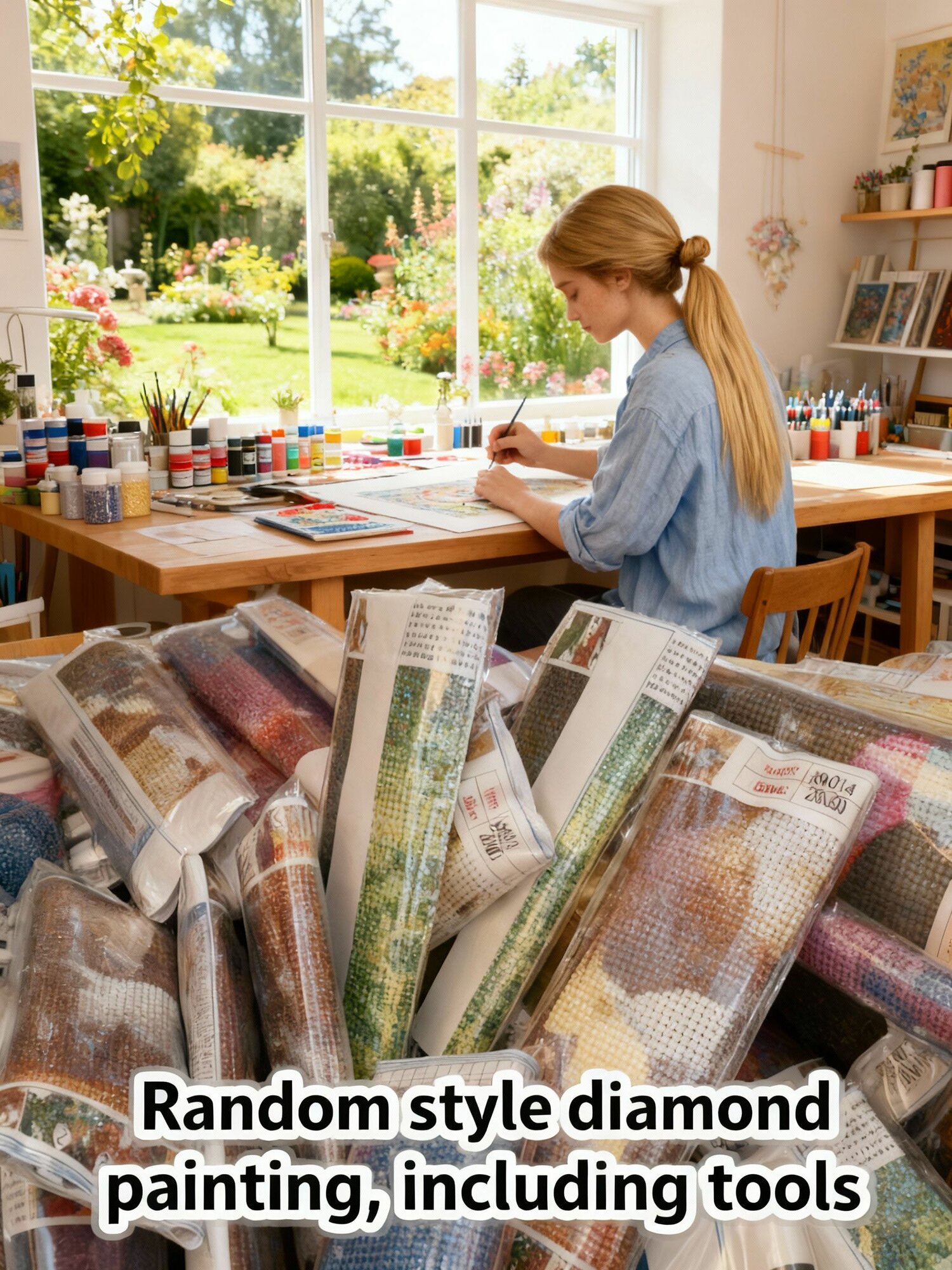 Набор для алмазной вышивки Случайный рисунок 30*40см, полный комплект страз и инструментов, распродажа остатков, низкая цена