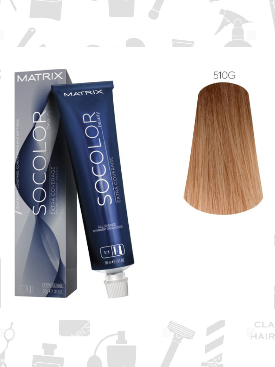 Краска для волос Matrix Socolor Beauty 510g, очень светлый блондин золотистый, перманентная, 90 мл