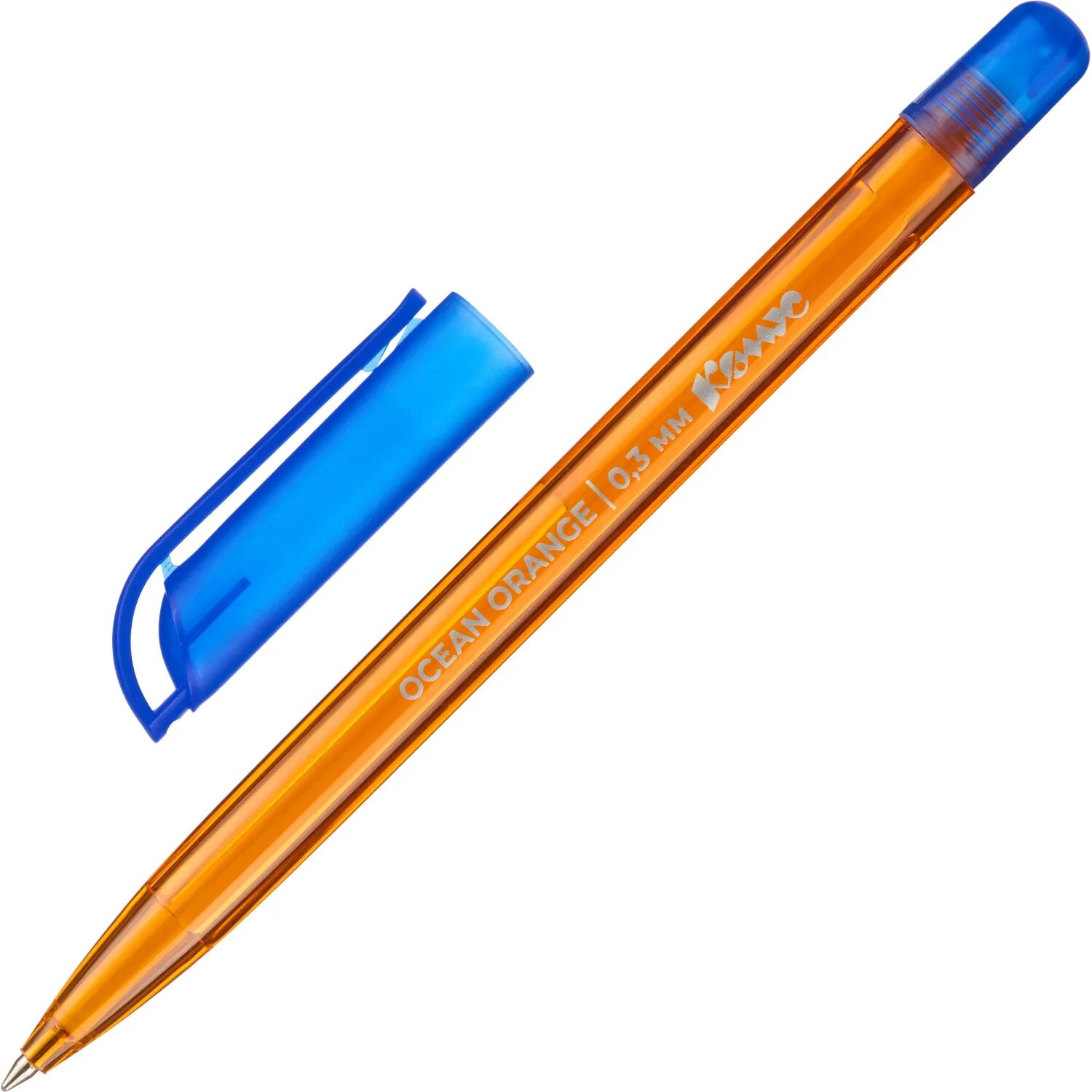 Ручка шариковая неавтомат. Комус Ocean Orange, масл, син,0.3мм, орнж. к