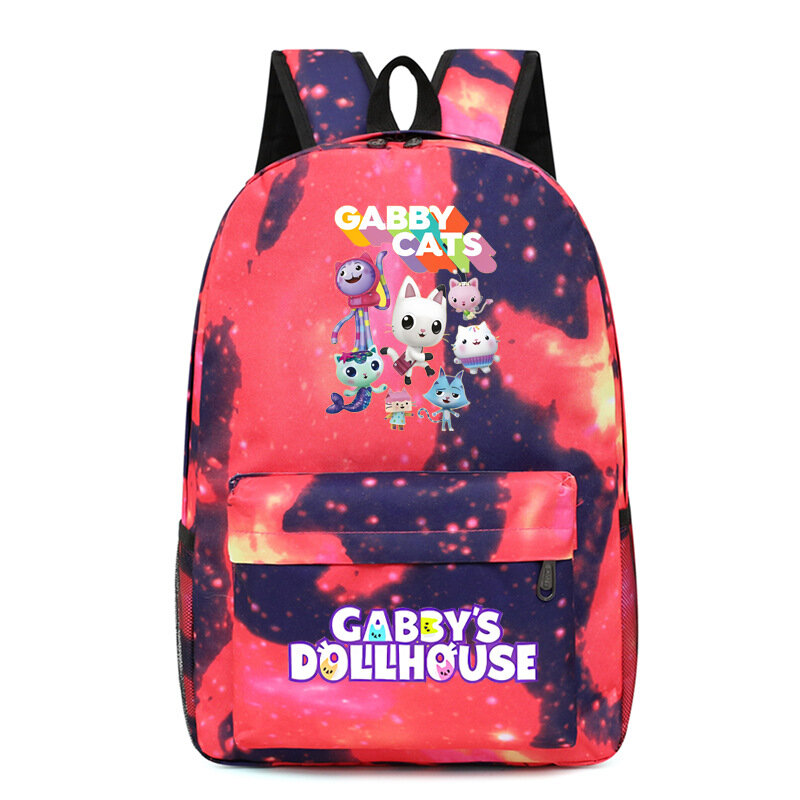 Периферийный рюкзак Gaby's Dollhouse с мультяшной анимацией и принтом, повседневная школьная сумка для школьников 11