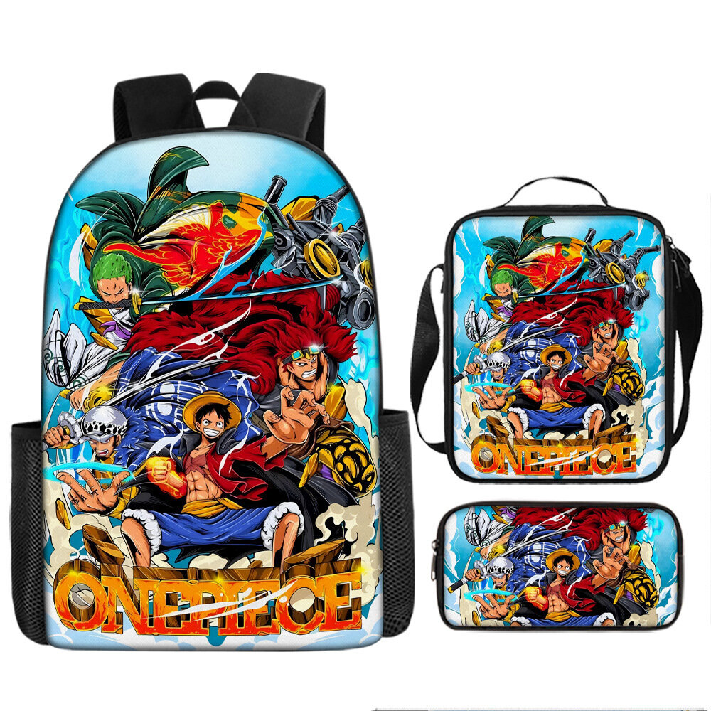 Анимация, цельная школьная сумка, набор из трех предметов, драматический периферийный рюкзак, большая вместительная сумка для учащихся средних школ, компьютерная сумка для кампуса на открытом воздухе