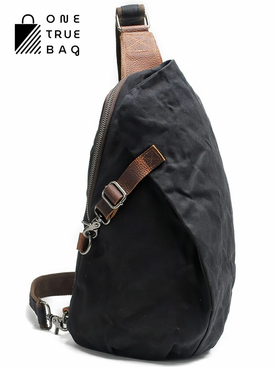 Однолямочный рюкзак One True Bag, сумка-рюкзак для города из ткани канвас, водонепроницаемый, черный