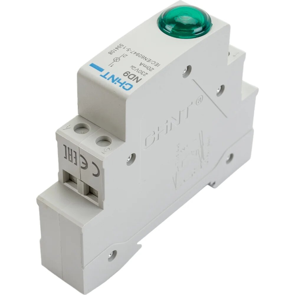 Индикатор CHINT ND9-1/g зеленый, AC/DC 230В LED 594108, 230 В, для того — фото 1