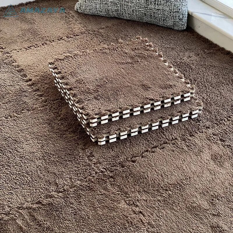 Ковер DIY лоскутный AMZAYА мягкий и удобный, 10 шт, Coffee — фото 1